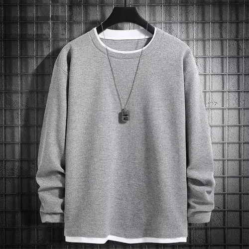 Camiseta Masculina Manga Longa Gola Redonda Casual Moda | MercadoLivre