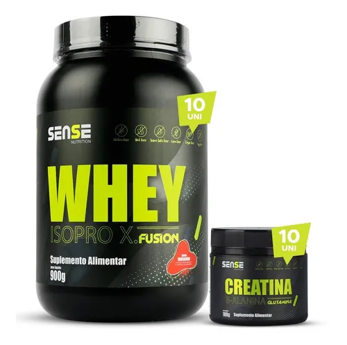 Kit 10x Whey Protein 900g 10x Creatina Sense Nutrition Frete Grátis