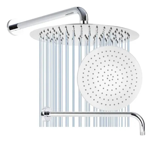 Ducha, Regadera Metálica 20 Cm Redonda Lujo, Kit Con Tubo | Cuotas sin ...