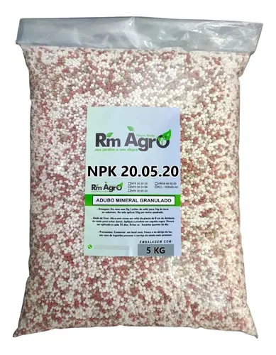 Npk 20.05.20 Adubo Fertilizante 5k - Grama, Flores | Parcelamento sem juros