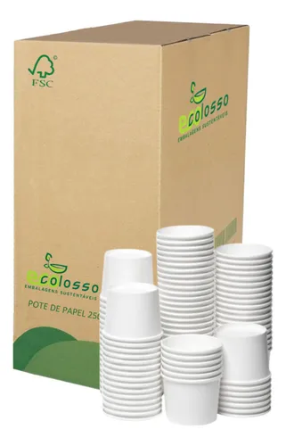 Pote De Papel Branco 150ml | Biodegradável Térmico 1000 Unid | MercadoLivre Pote De Papel Branco 150ml | Biodegradável Térmico 1000 Unid | MercadoLivre