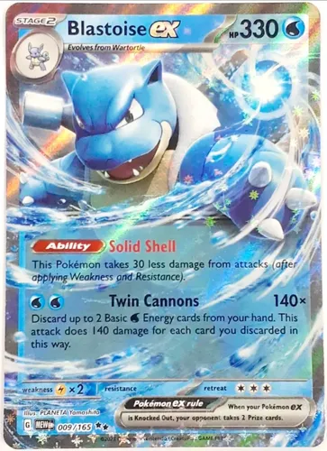 Pokemon 151 Blastoise Ex 009/165 Double Rare | MercadoLibre