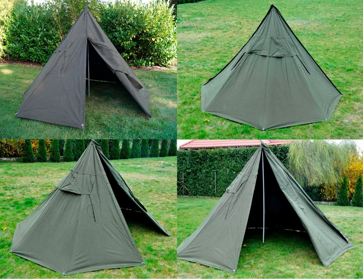 Tenda Poncho Polish Lavvu Militar Bushcraft Original Polonia Parcelamento Sem Juros