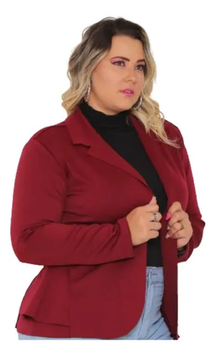 Blazer Casaco Neoprene Feminino Plus Saize G1 G2 G3 Mercadolivre