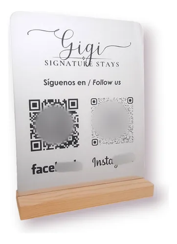 Letrero Código Qr Personalizado Con Base (25x20) 4pzas