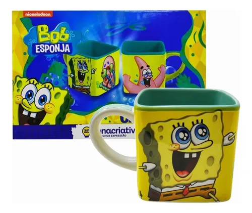 Caneca Cubo Bob Esponja Em Cerâmica 300ml | MercadoLivre Caneca Cubo Bob Esponja Em Cerâmica 300ml | MercadoLivre