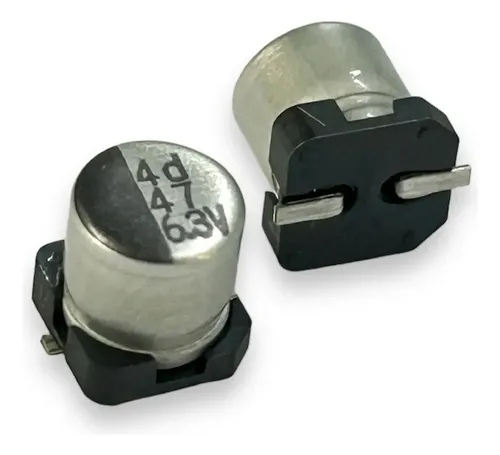50x - Capacitor Eletrolítico 47uf 6,3v Smd 5x5,3mm 105° | Parcelamento ...