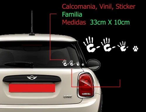 Vinil Sticker Calcomanía Auto Familia 2 Meses Sin Interés