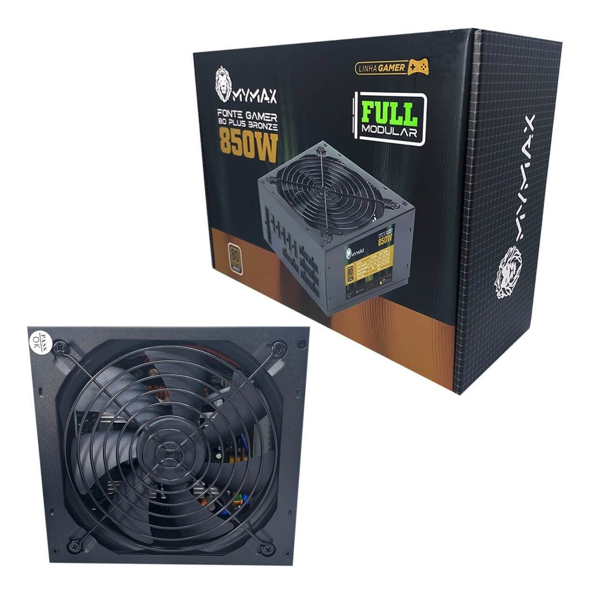 Fonte Gamer Real Atx 850w 80 Plus Bronze Pfc Ativo Mymax Frete Grátis