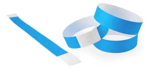 Pulseras Tyvek Pack 100 Seguridad Vip Fiestas Azul | MercadoLibre