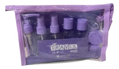 Kit Completo De Frascos Para Viagem Lilás Lilás | Parcelamento sem juros