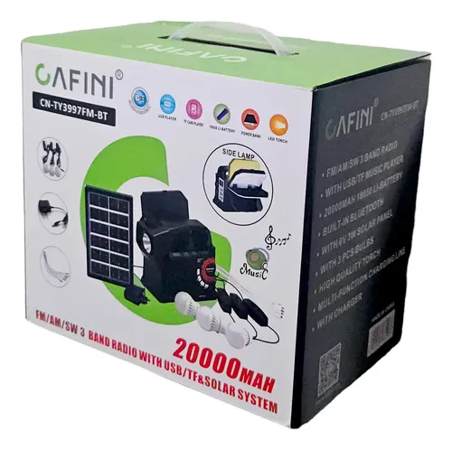 Kit Solar Portátil+panel Solar+4 Focos+radio Fm/ Cafini | Cuotas sin ...