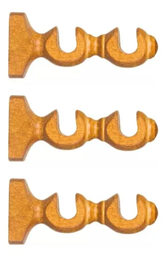 Kit de 3 soportes dobles para barras de cortina, 19/19 mm, madera de ... Kit de 3 soportes dobles para barras de cortina, 19/19 mm, madera de ...