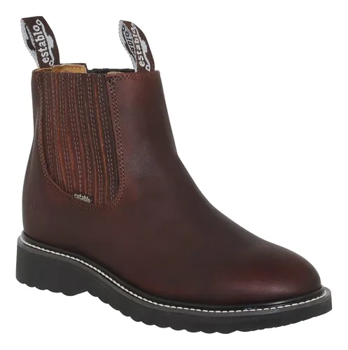 Bota Botín Establo Piel Res Suela Goma Modelo 501 | Meses sin interés