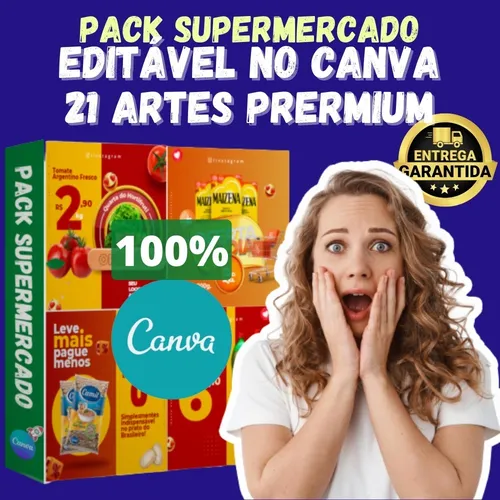 Pack Canva 21 Artes Editáveis Supermercado Encartes à Venda Em Duque De