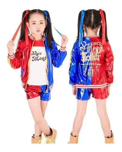 Escuadrón Suicida Harley Quinn Traje De Cosplay Para Niños 1 Envío Gratis