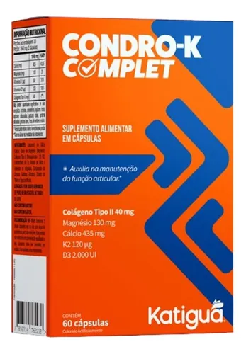 Condro-k Complet Colágeno Tipo Ii 60cps Katiguá Sabor Sem Sabor ... Condro-k Complet Colágeno Tipo Ii 60cps Katiguá Sabor Sem Sabor ...