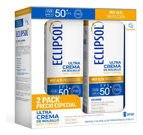 Pack X2 Eclipsol Ultra Crema Fps50 Protector Solar 60g + 60g | MercadoLibre