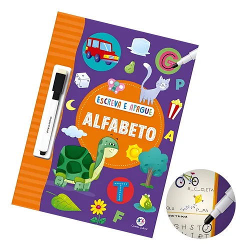 Livro Escreva E Apague - Alfabeto Com Caneta Apagador Livro Escreva E Apague - Alfabeto Com Caneta Apagador