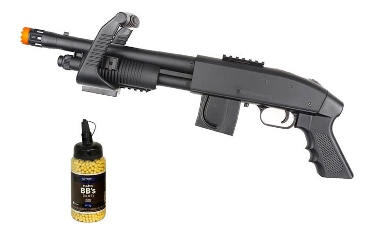 Carabina Airsoft Shotgun Mossberg M590 6mm 2000 Bbs Mercado Livre