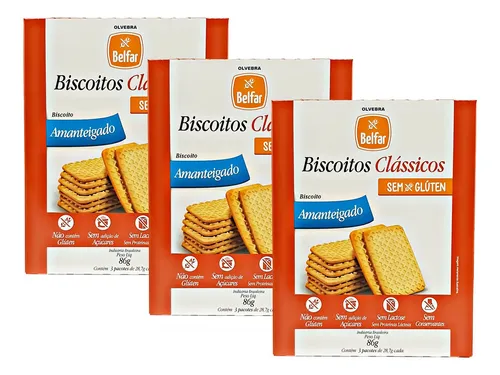 Kit 3 Biscoito Bolacha Amanteigado Sem Glúten Belfar 86g | MercadoLivre Kit 3 Biscoito Bolacha Amanteigado Sem Glúten Belfar 86g | MercadoLivre