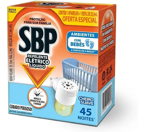 2 Refil Inseticida Elétrico 45 Noites Ambiente Bebe Sbp | Parcelamento ...