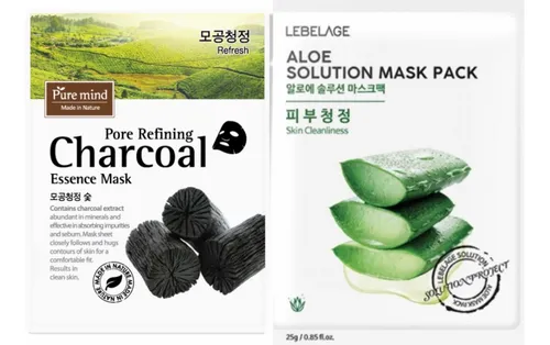 Mascarillas Coreana Aclarante De Aloe Vera Y Carbón 10 10 Meses Sin
