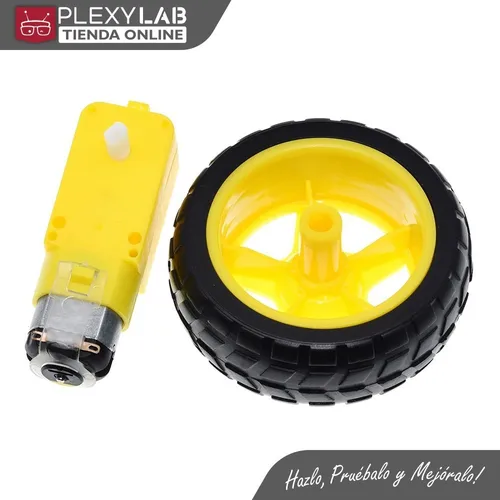 Motor Reductor Dc De Doble Eje Amarillo + Llanta Carro | MercadoLibre Motor Reductor Dc De Doble Eje Amarillo + Llanta Carro | MercadoLibre