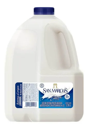 Leche San Marcos Entera 1 Galón de 3.8L | MercadoLibre