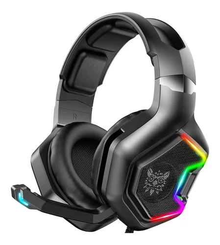 Fone De Ouvido Over Ear Gamer Onikuma K10 Pro Preto Com Luz Led