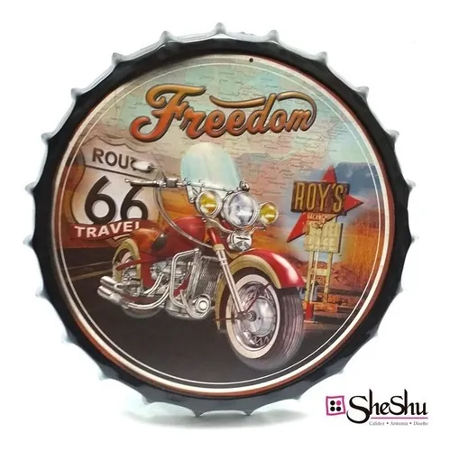 Cuadro Chapa Decorativa Tapa Vintage Route - Sheshu Home Cuadro Chapa Decorativa Tapa Vintage Route - Sheshu Home