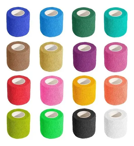 Venda Cohesiva Autoadhesiva Banna 5cm x 4.5m Pack 16 Piezas Multicolor | MercadoLibre