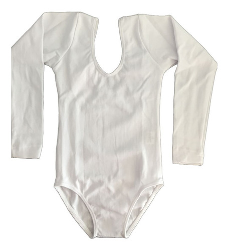 Collant Manga Longa Body Feminino Branco Adulto 2 A 38 K1