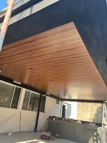 Panel Plafón Premium Pvc Caja De 10.71 M2 Nogal Falso Cielo | Meses sin ...