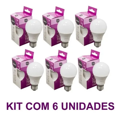 Kit 6 Lampadas Bulbo Led 720 9w 6500k | Parcelamento sem juros Kit 6 Lampadas Bulbo Led 720 9w 6500k | Parcelamento sem juros