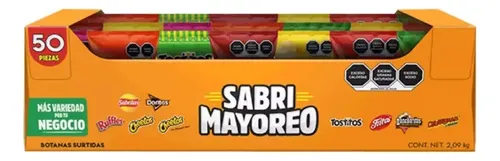 Caja X 50 Surtido De Botana Y Papas Fritas 2.09kg Sabritas | Envío gratis