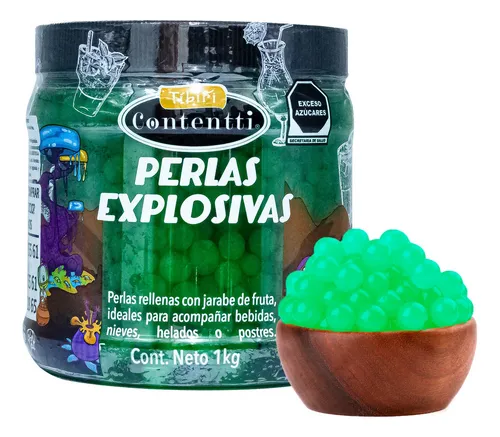 Perlas Explosivas Bebida Molecular 1 Kg Sabor Manzana Verde Meses Sin