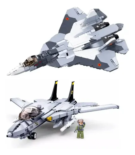 Set Avíon De Combate F 14 And Su 57 Topgun Compatible Lego Cuotas Sin