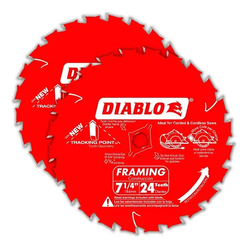 Disco Sierra Circular 7 1/4 Diablo 24 Fino, Pack 2.-e.o. Rojo | Cuotas ...