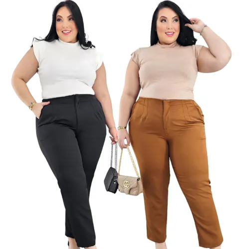 Atacado Cj Social Feminino Plus Size Calça E Blusa Moda Tati ...