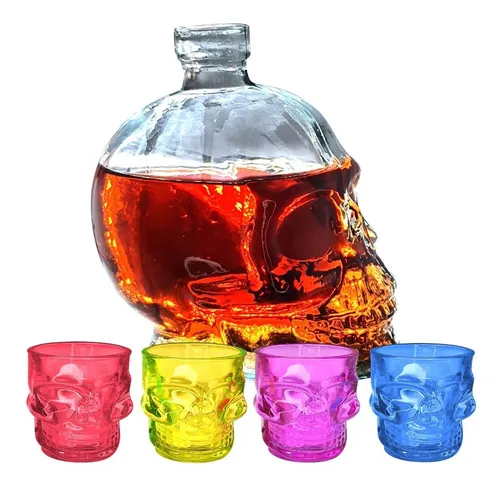 Garrafa Caveira De Vidro 750ml E 4 Copos Shot Caveira 50ml | MercadoLivre Garrafa Caveira De Vidro 750ml E 4 Copos Shot Caveira 50ml | MercadoLivre