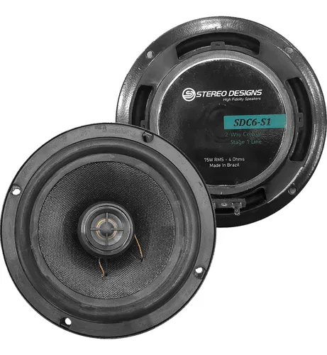 Kit Alto Falante 6 Coaxial 150w Sdc6 - S1 Stereo Designs | Frete grátis