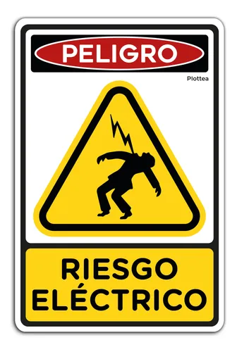 Señalamiento Peligro Riesgo Eléctrico Letrero Señal 25x35