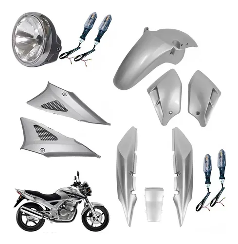 Kit Paralama Aba Tanque Rabeta Lateral Cbx 250 Twister Prata Frete Grátis