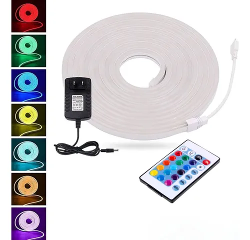 Tira De Luces Led Neón Flexible Multicolor Rgb Control 5mts Cuotas