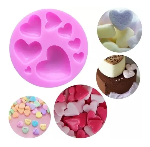Molde Silicón Fondant Corazon Corazones Pasta Fría Chocolate Mercadolibre