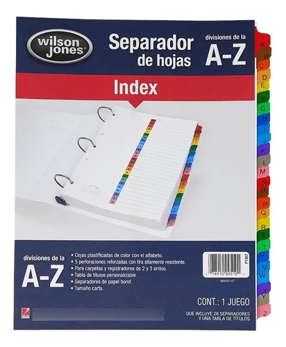 Separador Para Carpeta Acco Wilson Jones Alfabetico 20 Pzas Separador Para Carpeta Acco Wilson Jones Alfabetico 20 Pzas