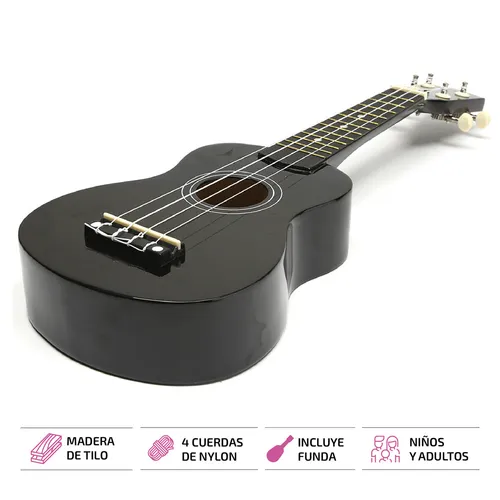 Ukelele Soprano Cuerdas Funda Pua Color Negro | MercadoLibre Ukelele Soprano Cuerdas Funda Pua Color Negro | MercadoLibre