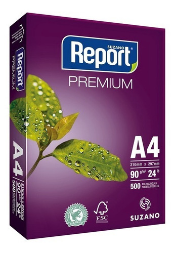 Resma Papel Report A4 90 Gr Premium X 500 Hojas Microcentro Casa Ambar