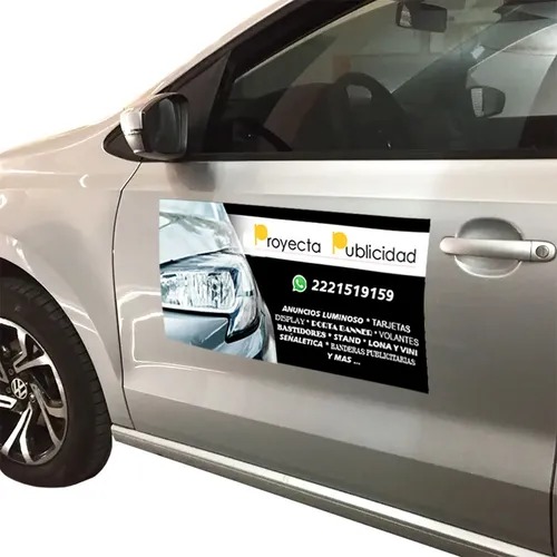 Vinil Imantado Impreso Para Vehículo 60x30cm (2 Piezas) Personalizado ...